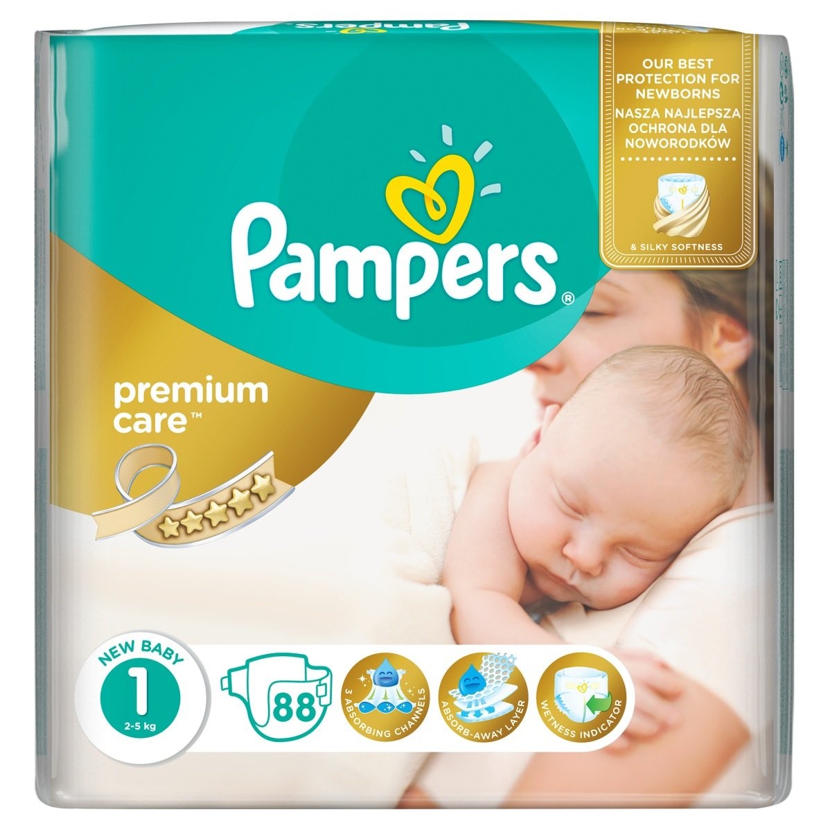 Pampers Premium Care Nr.1 New Born Top Preis 2-5kg 1Pack 88 stück ...